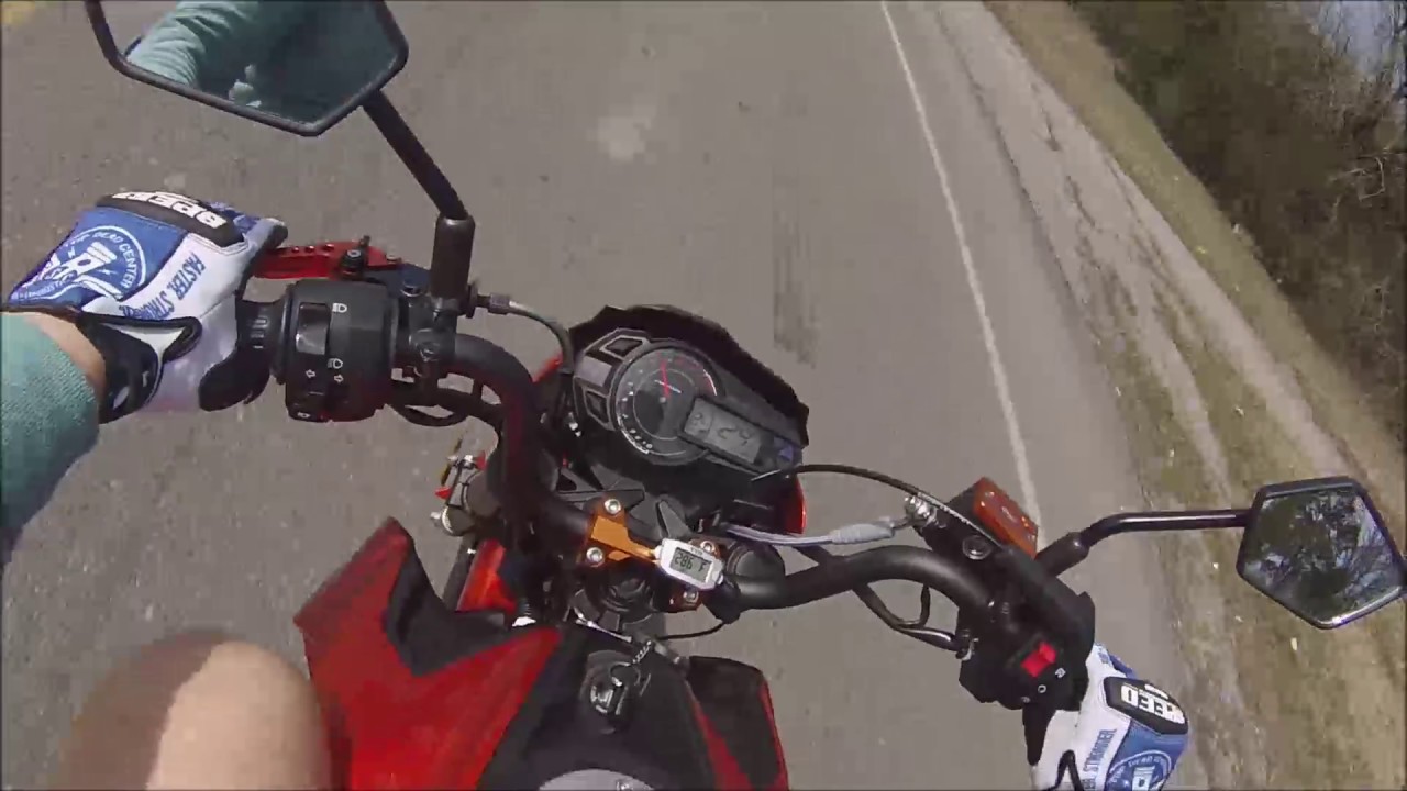 Kawasaki Z125 Super stock top speed run with 20-25mph wind :( - YouTube
