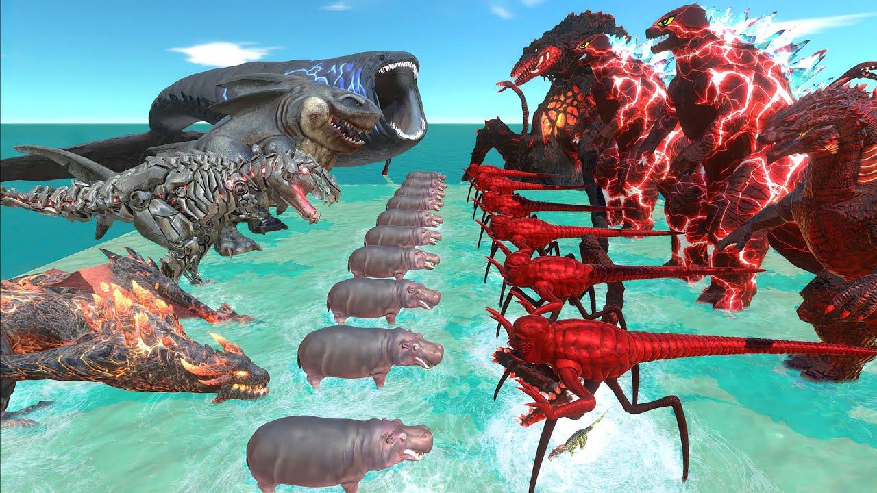 Aquatics Battle - The Bloop VS Red Thermo Godzilla 2014 + Biollante ...