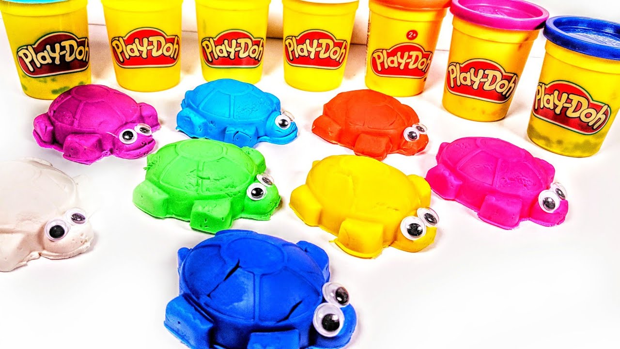 Fun Play and Learn Colours with Play Doh Turtles for Kids | Surprise ...
