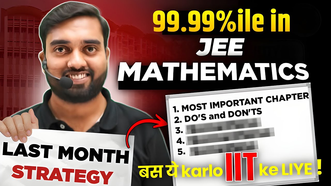 JEE Mains 99 percentile Maths in one months😱 | 99 Percentile in JEE ...