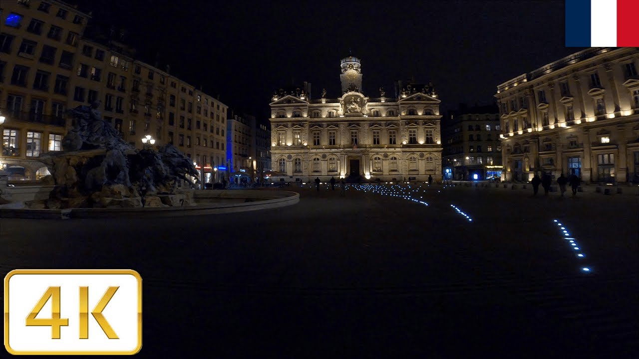 Lyon, France (City Center Night Walk) | Winter 2021【4K】 - YouTube