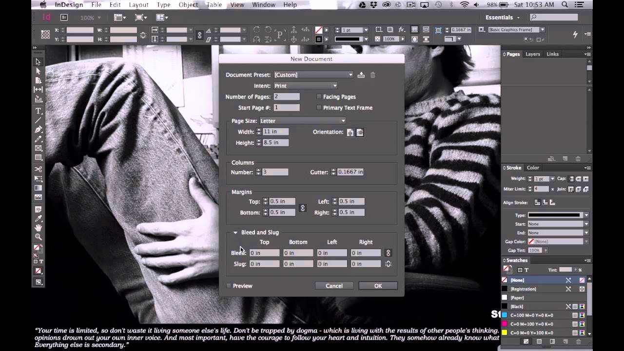 How to Setup a Brochure in InDesign CC - YouTube