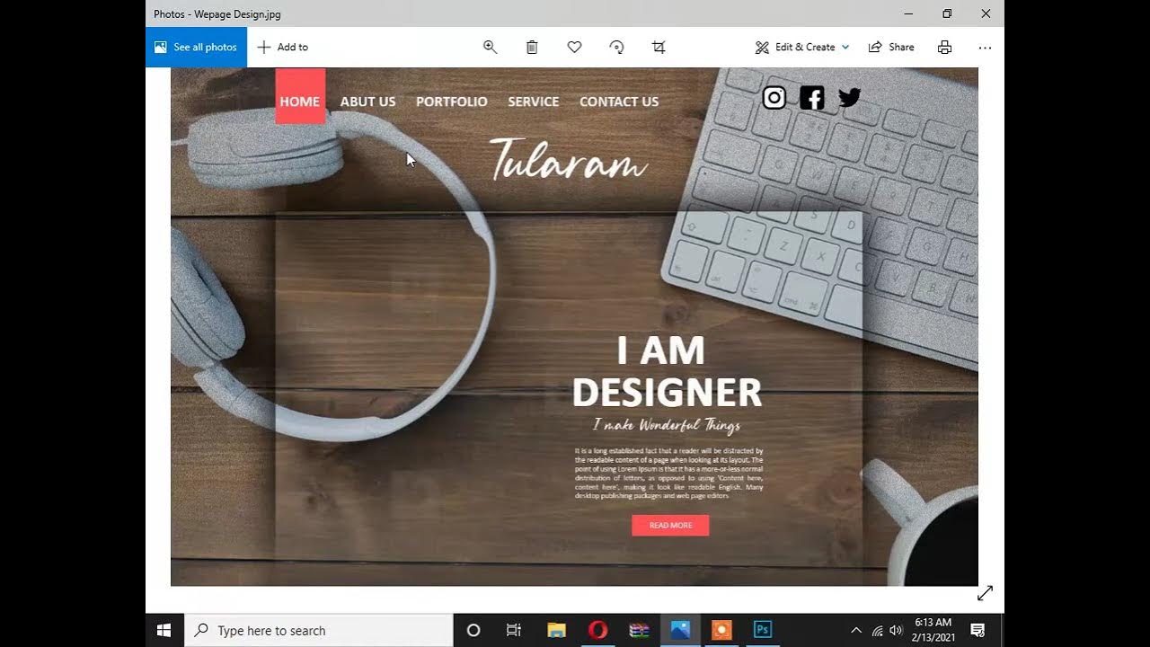 Web Page Design tutorial Step by Step | Graphic Design - YouTube