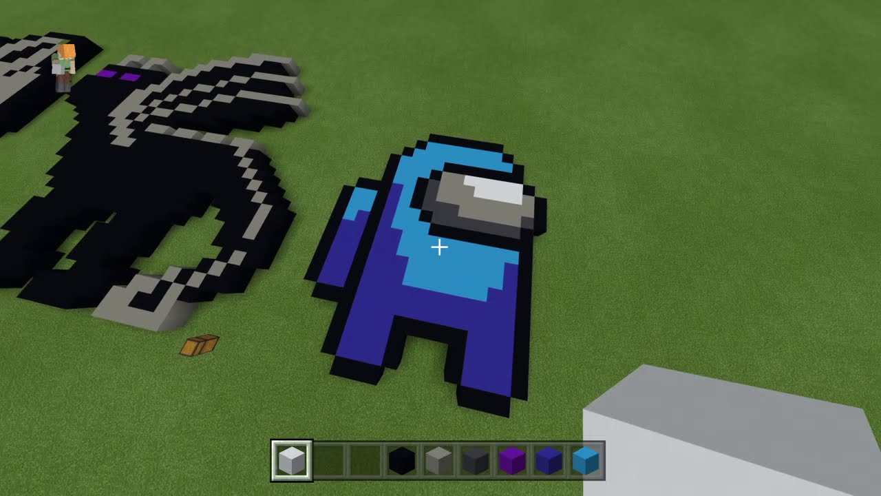 HACIENDO EL PIXEL ART DE AMONG US PIXEL ARTS EN MINECRAFT #9 (BIEN ...