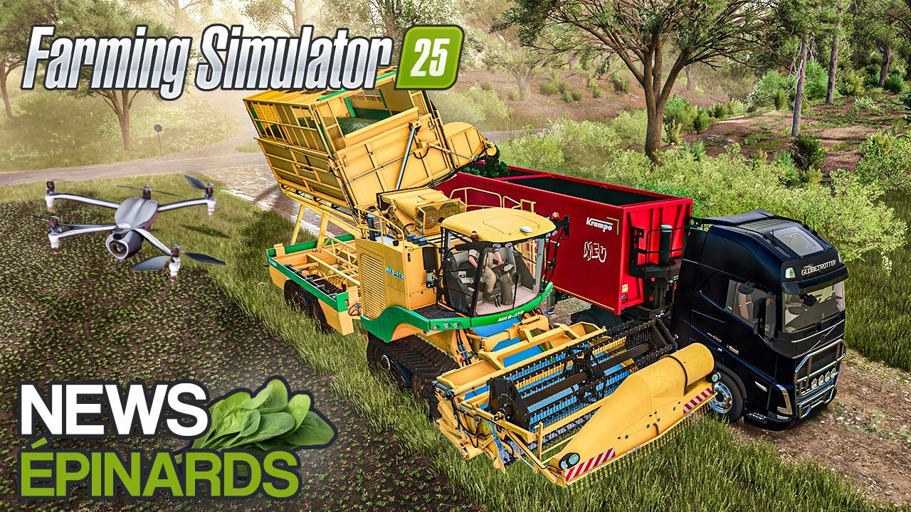 Récolteuse d'épinards sur Farming Simulator 25 ! Nouvelle culture ...