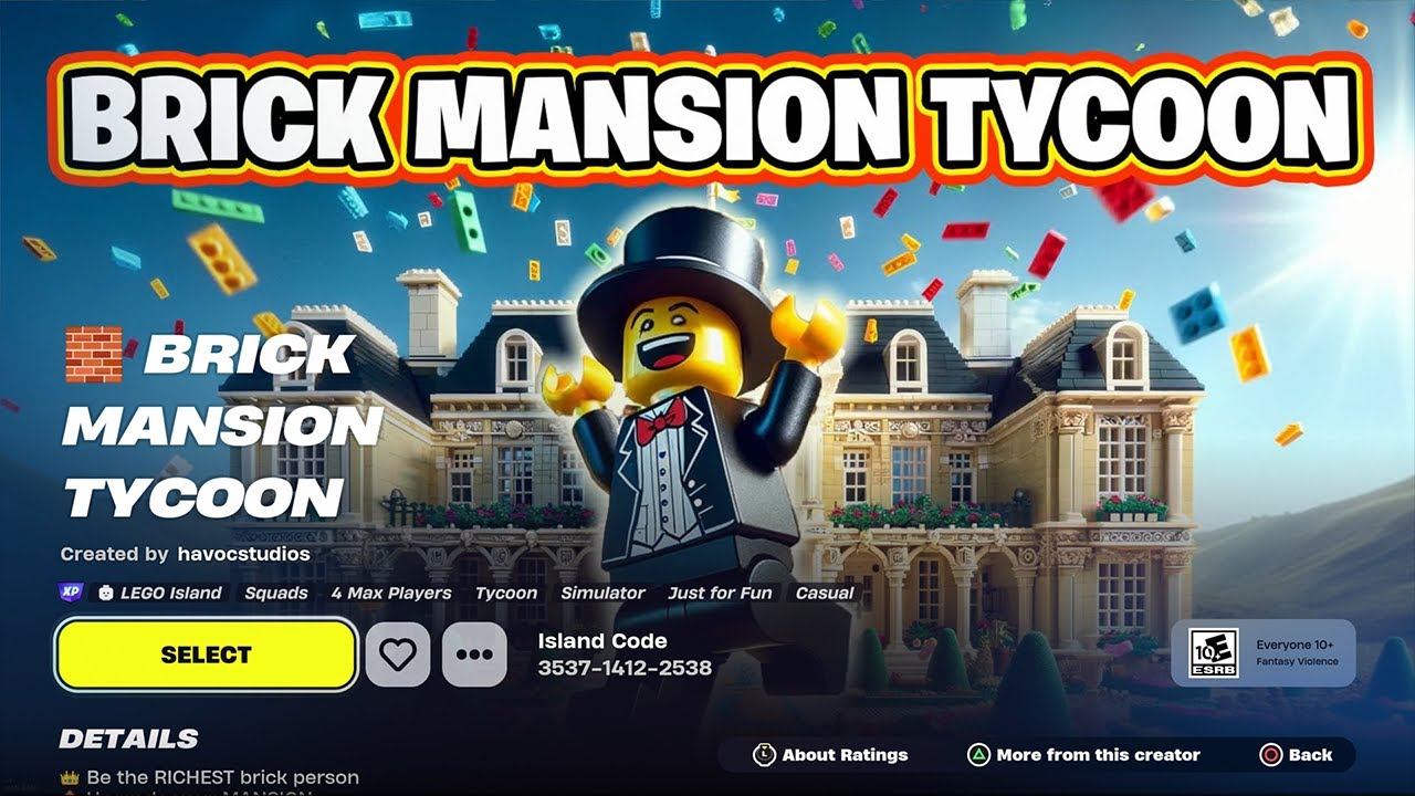 LEGO Brick Mansion Tycoon Map Code in Fortnite (How to Get LEGO Weapon ...