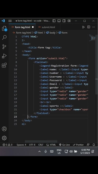How To Make Form Tag In Html Learnbyshyam Html Html5 Youtube