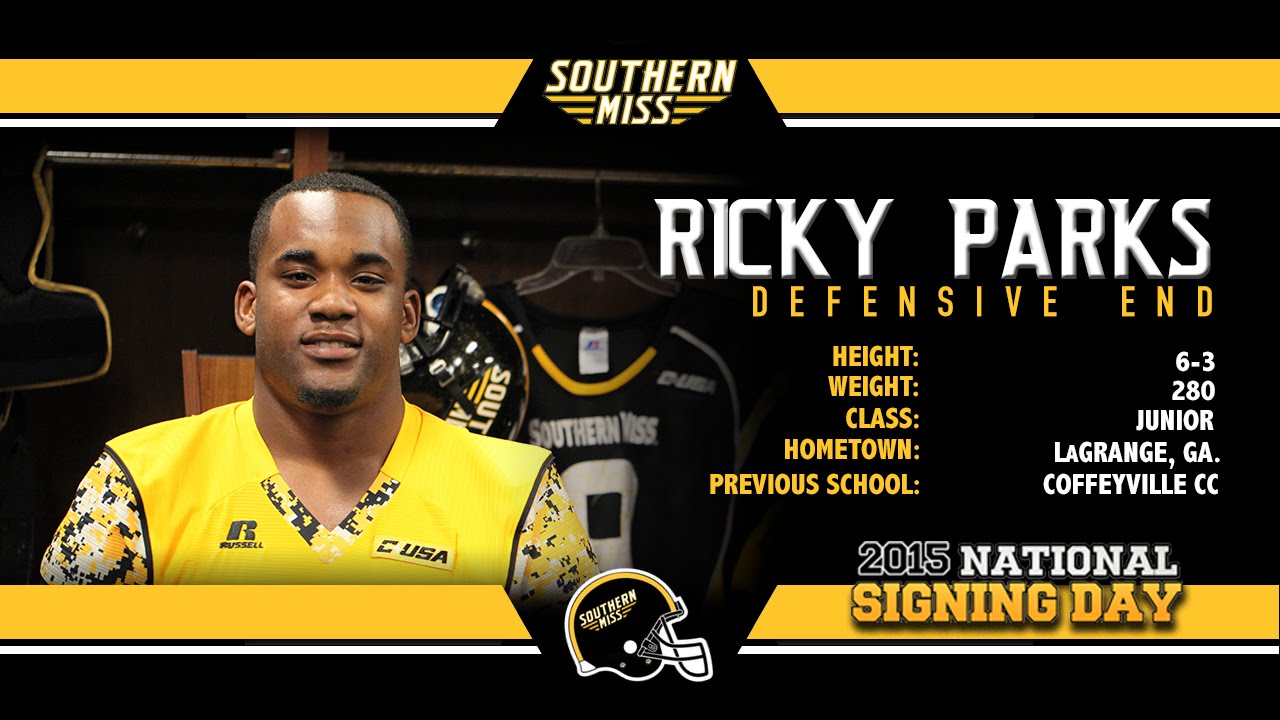 Southern Miss Football - 2015 Class - Ricky Parks, Defensive End - YouTube