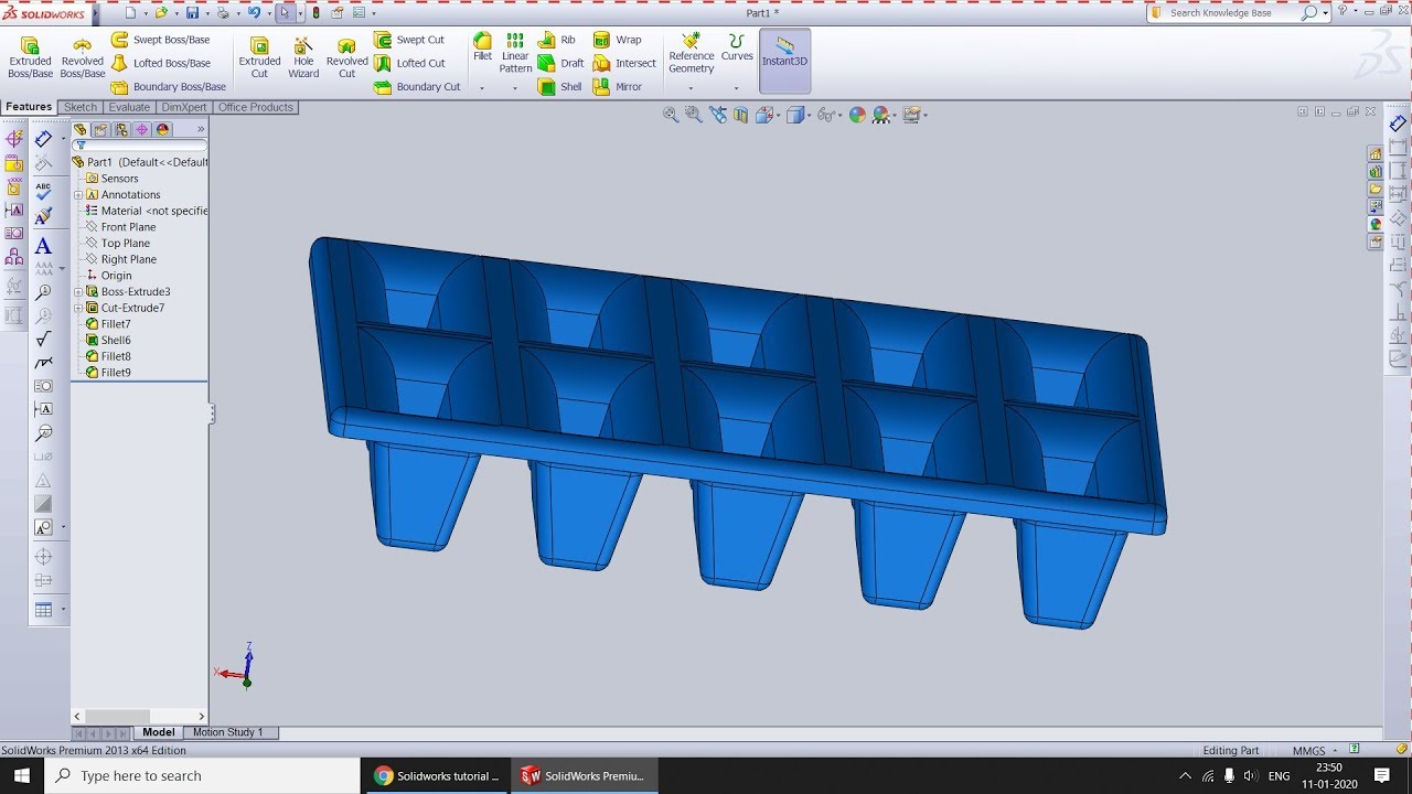 ICE cube tray Solidworks - YouTube