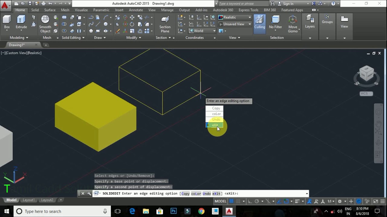 AutoCAD 3D Extract Edges Imprint Color Edges Copy Edges Tamil autocad-3d-extract-edges-imprint-color-edges-copy-edges-tamil