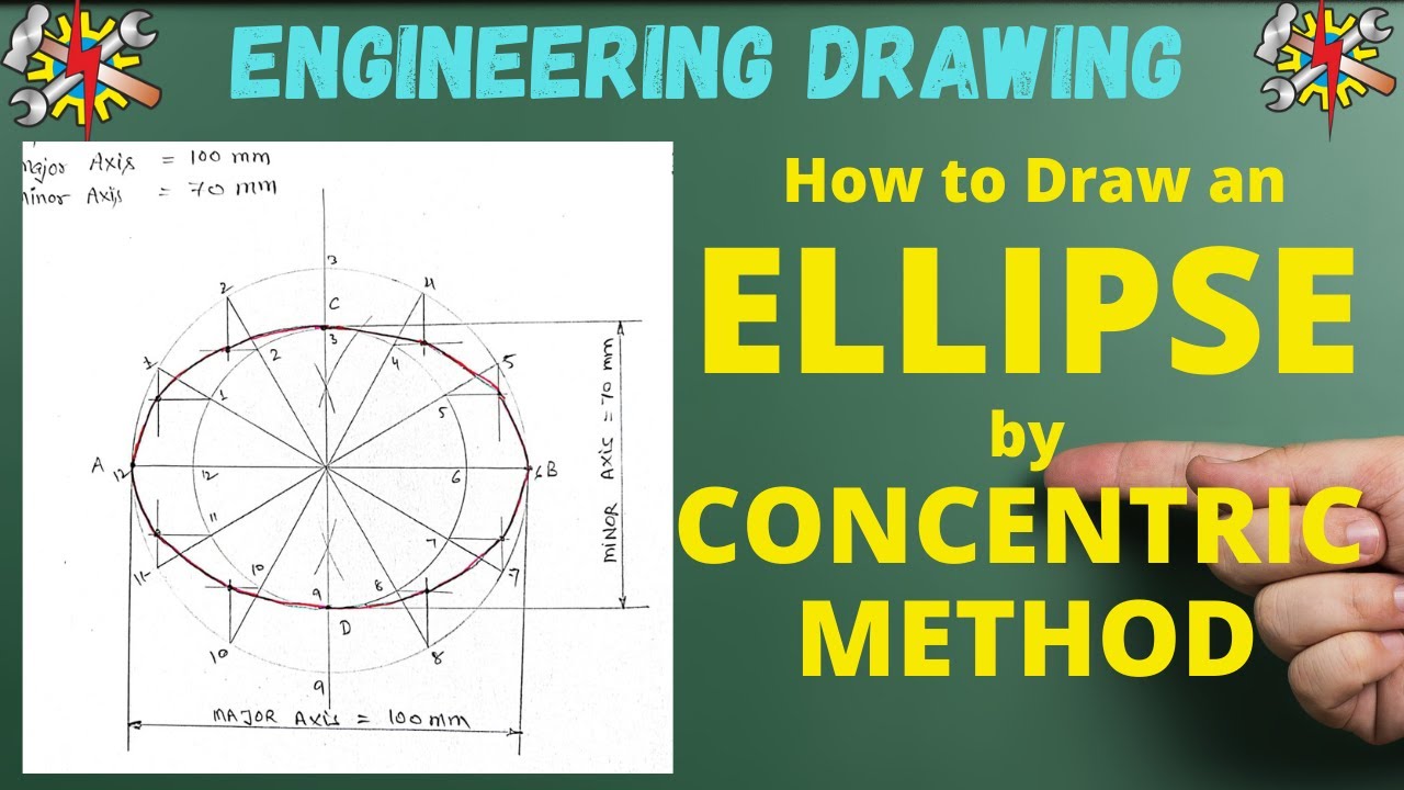 ELLIPSE By CONCENTRIC METHOD How To Draw Ellipse In Engineering Drawing Ellipse Kaise Banaya ELLIPSE By CONCENTRIC METHOD How To Draw Ellipse In Engineering Drawing Ellipse Kaise Banaya