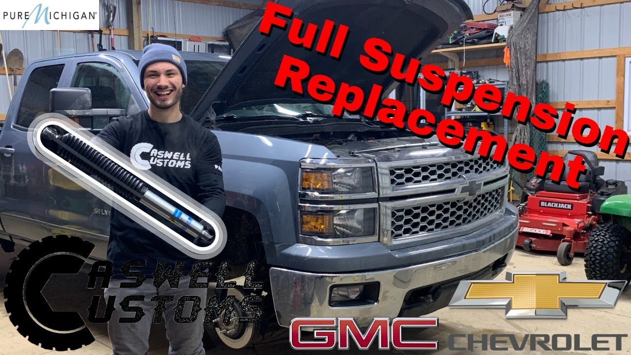 Chevy Silverado New front shocks, rear shocks, and Tires 07-18 - YouTube