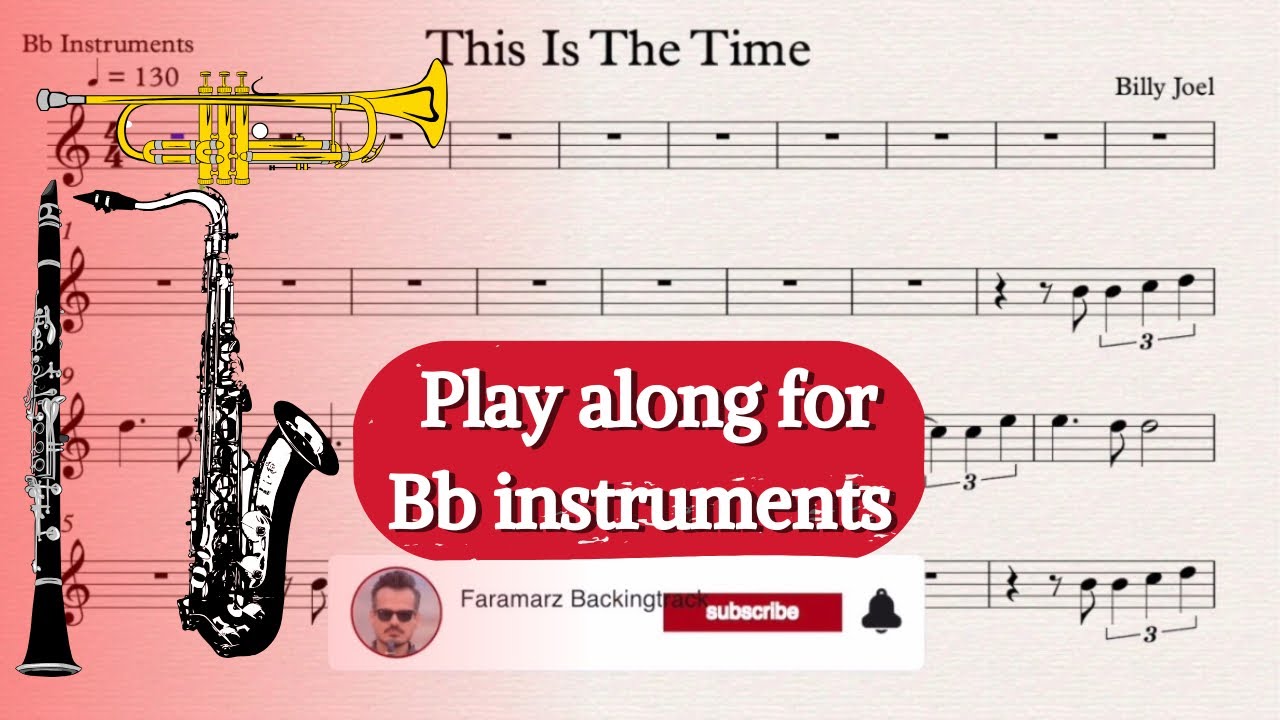 This is the Time - Billy Joel | Play along for Bb instruments - YouTube