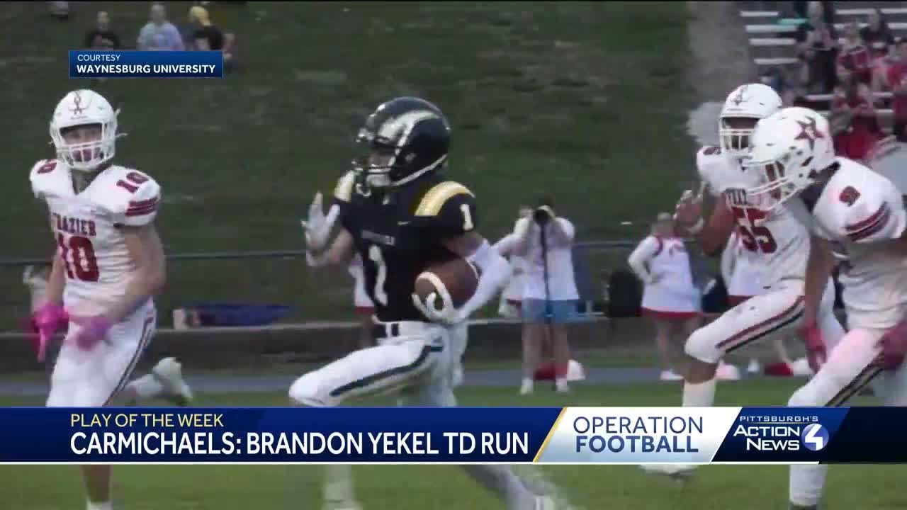 Play of the Week: Brandon Yekel TD for Carmichaels - YouTube