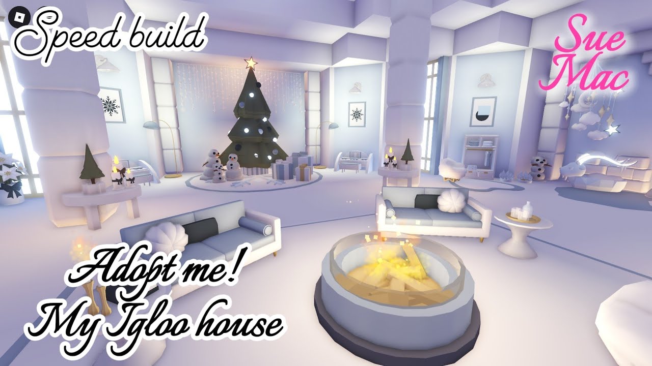 Christmas Igloo house 🧊 | Adopt me | Speed build - YouTube