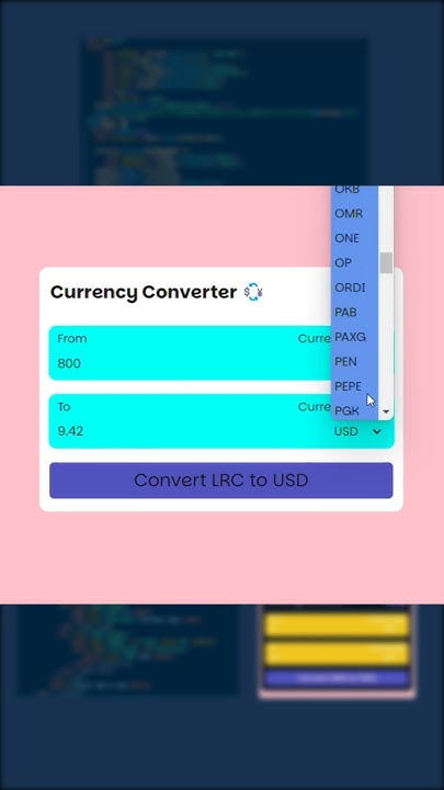 Currency Converter Htmlcss Html Css Javascript Javascriptexample Htmlcssjavascript Youtube