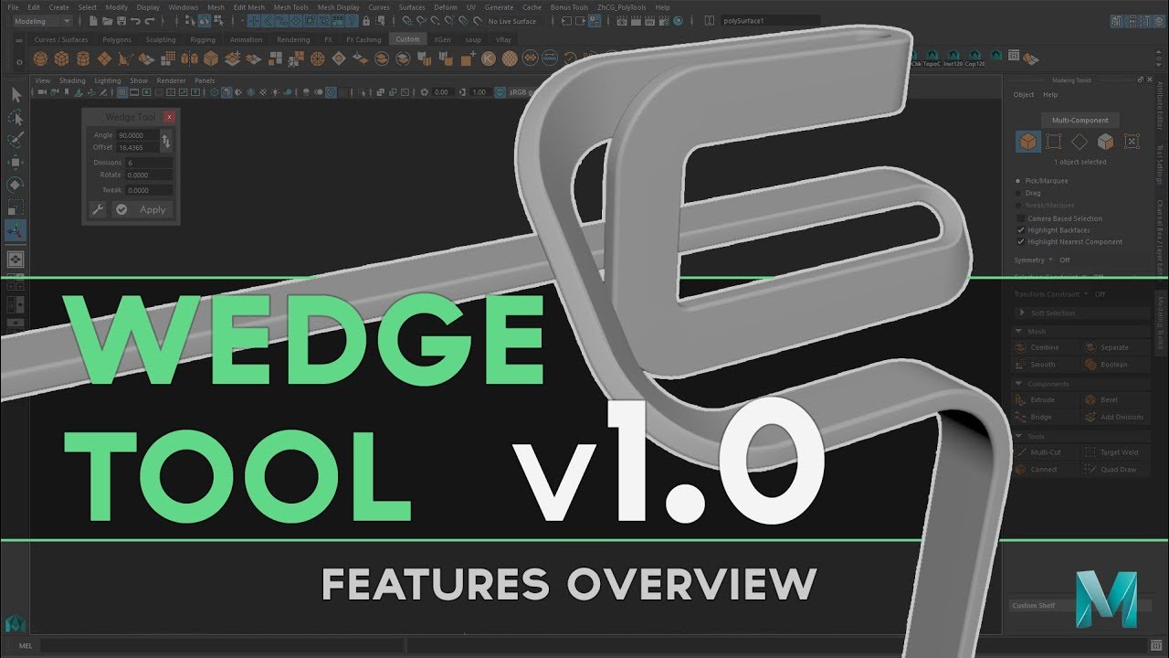 Wedge Tool v1.0 - Script for Maya - YouTube