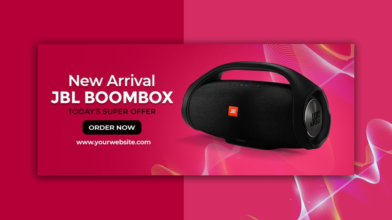 JBL Boombox | Web Banner Design In Photoshop I Facebook Banner Design ...