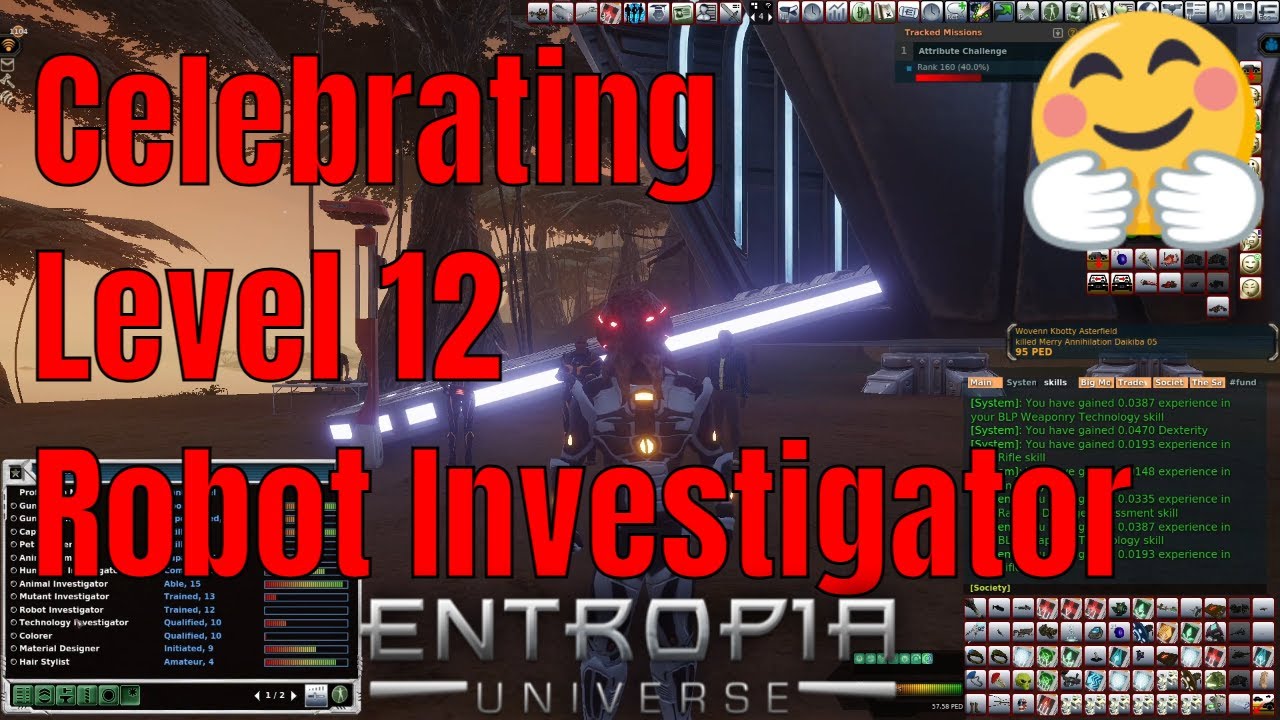 Celebrating Level 12 Robot Investigator At Boreas In Entropia Universe ...