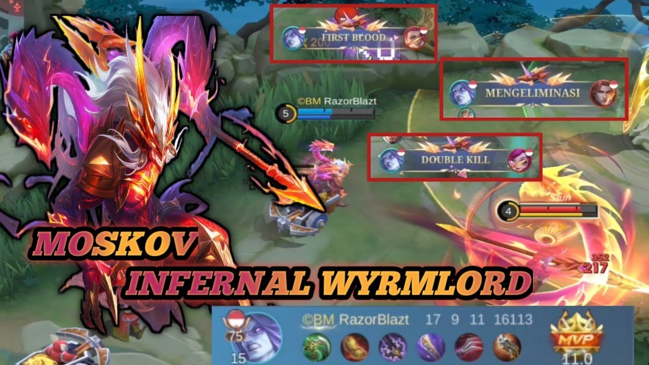 MOSKOV INFERNAL WYRMLORD !!! NEW ALLSTAR SKIN GAMEPLAY | Mobile Legend ...