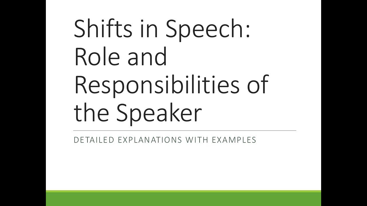 Explains that a shift in speech context, speech style, speech ...