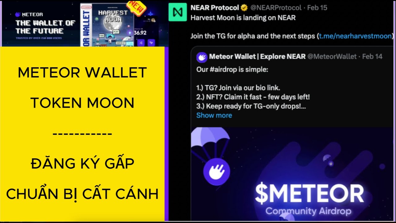 Meteor Wallet - Khai thác Token Moon, Đăng ký gấp, Chuẩn bị cất cánh ...