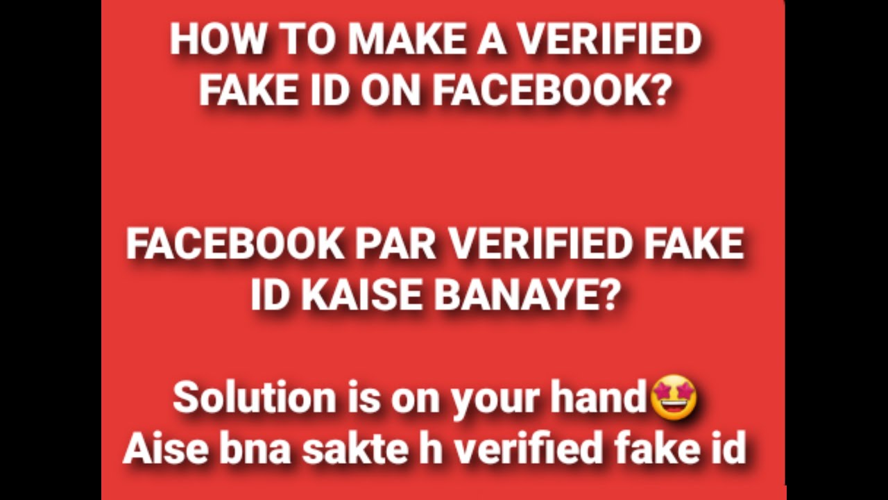 Facebook par verified fake id kaise banaye | How to make verified fake ...