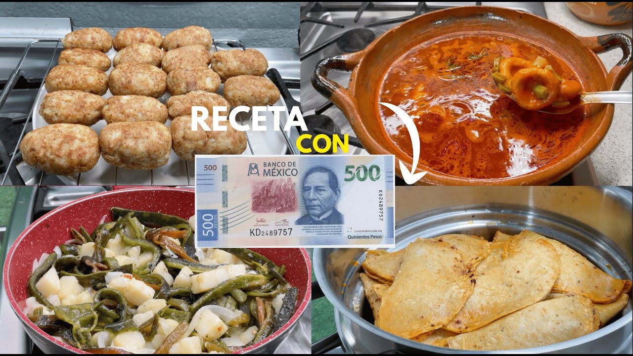 MENÚ SEMANAL con $500 pesos ‼️5 RECETAS PARA TODA LA SEMANA ‼️Fácil y ...
