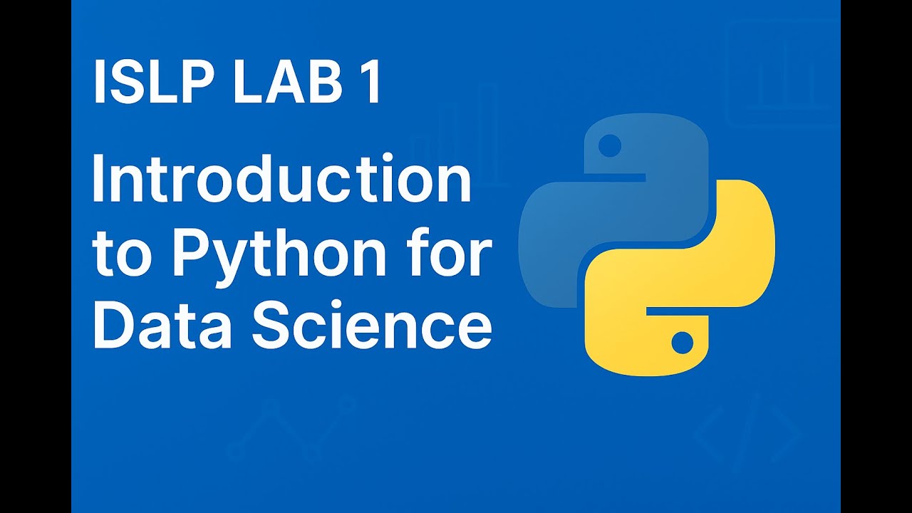 part 1 ISLP Lab 1 Introduction to Python for Data Science Beginners - YouTube