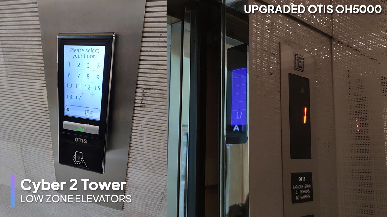 OTIS Compass Elevators - Cyber 2 Tower, Jakarta (Low Zone) - YouTube
