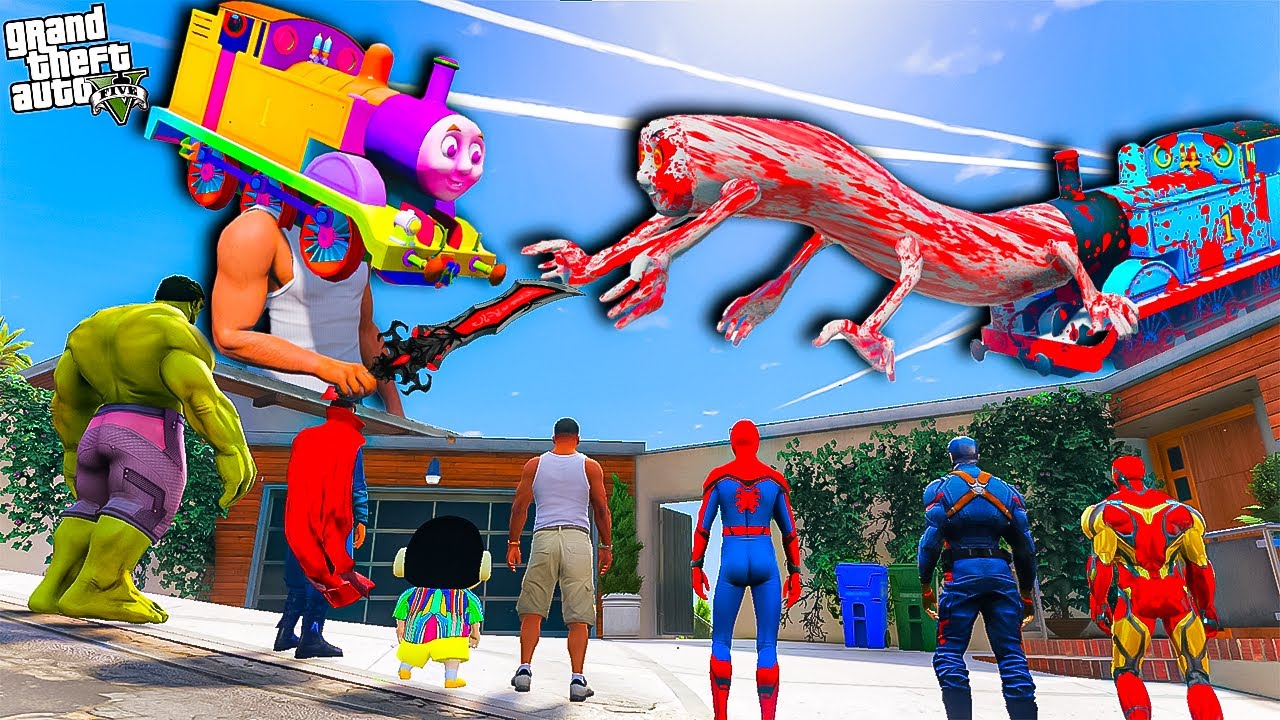 Franklin Upgrade into Rainbow Thomas Train For Fight Zombie Thomas ...