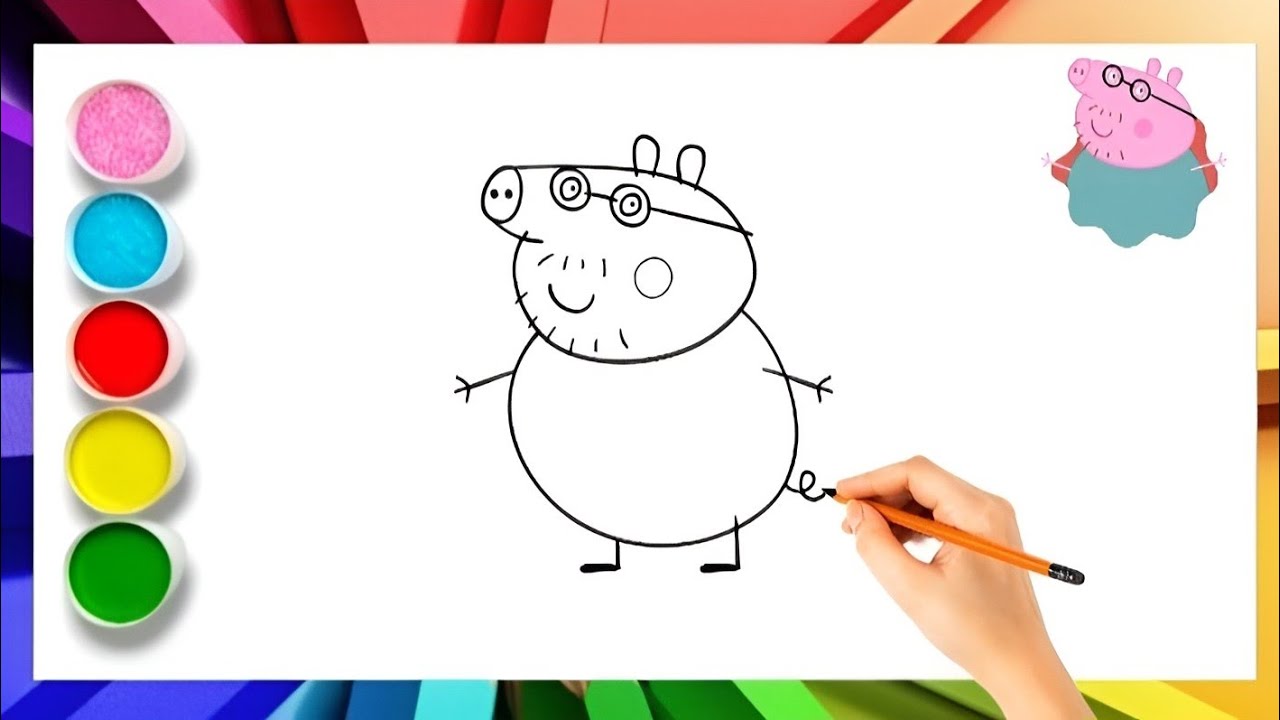 How To Draw Daddy Pig | Peppa Pig's Family | Drawings For Kids # ...