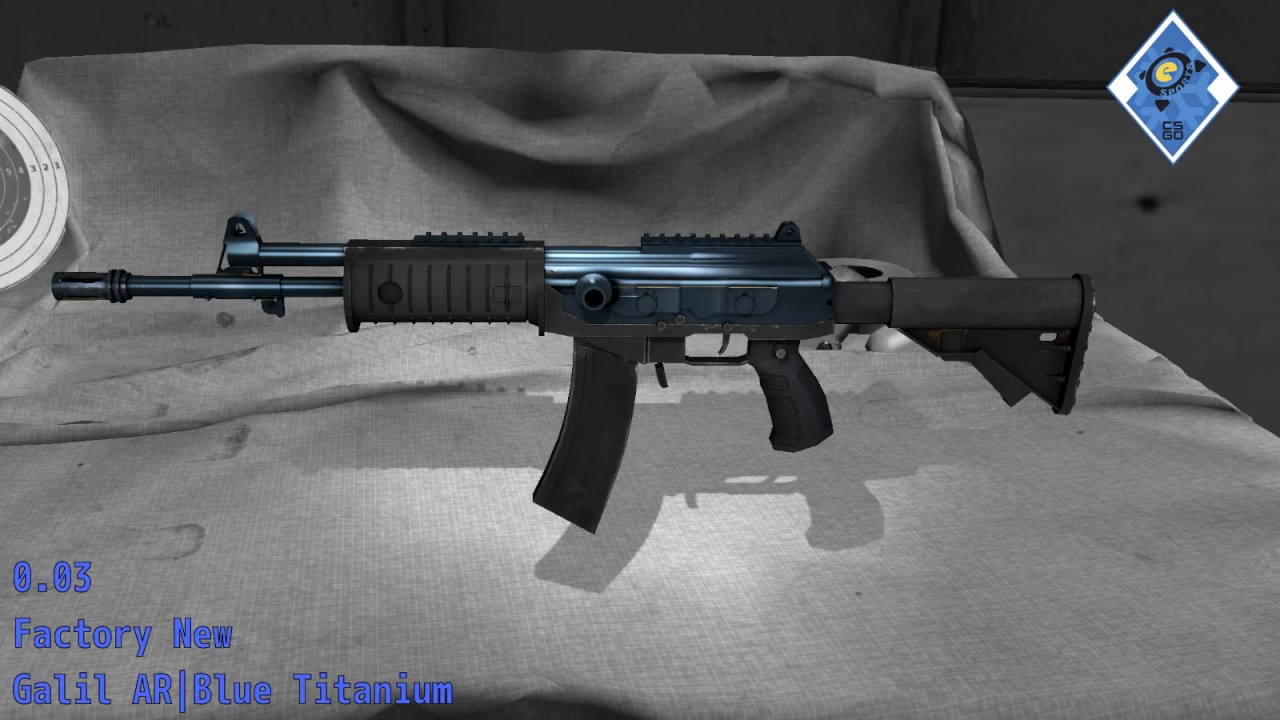 Galil AR Blue Titanium - Skin Wear Preview - YouTube