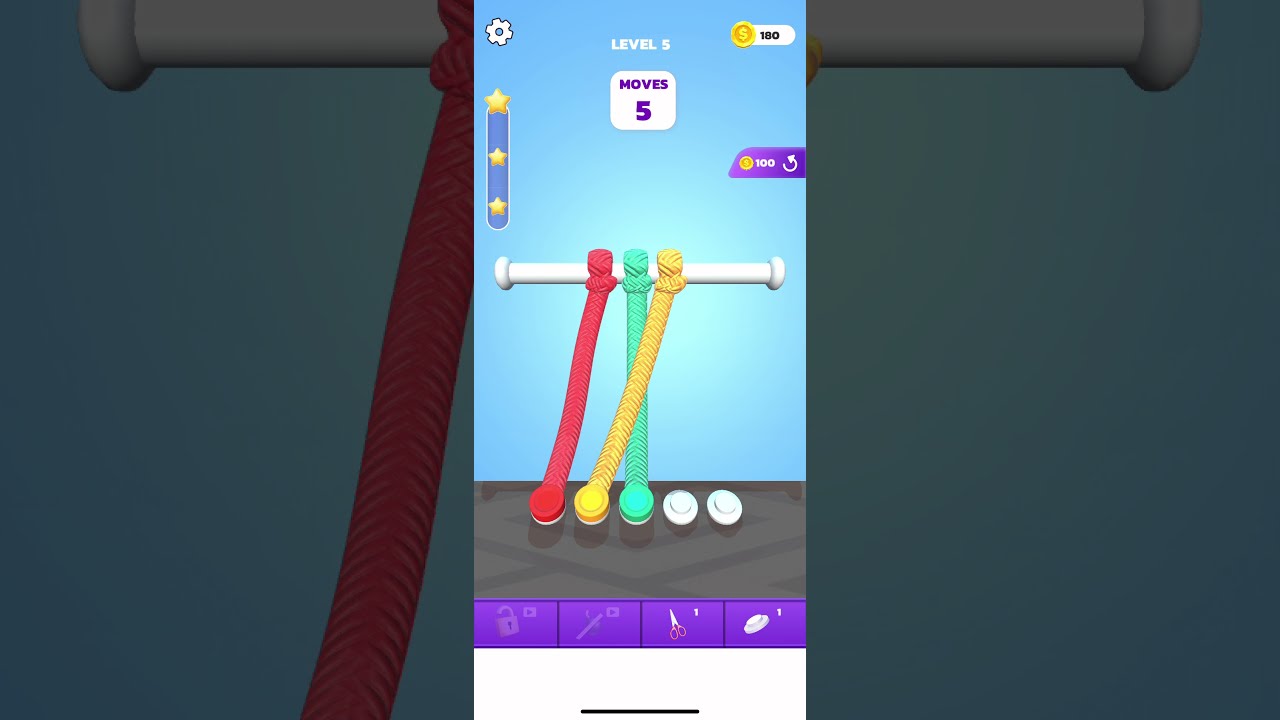 Tangle Master 3D 🧶 untangle rope game level 5 - YouTube