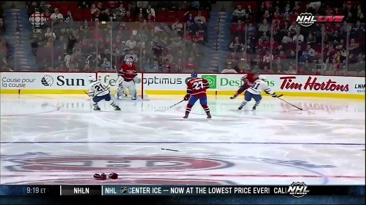 Mark Fraser vs Brandon Prust fight Feb 9 2013 Toronto Maple Leafs vs ...