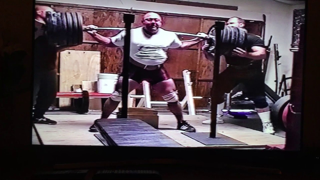 Art LaBare squatting in Yorba Barbell on a Saturday morning in 1998 ...