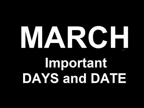 March Important Days and Dates (Remember via Short trick) - YouTube