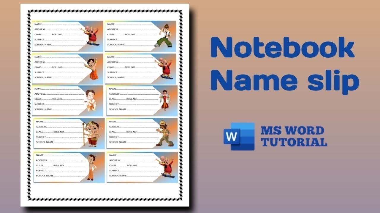 How to make Printable Notebook Sticker Design in Microsoft word (Ms ...