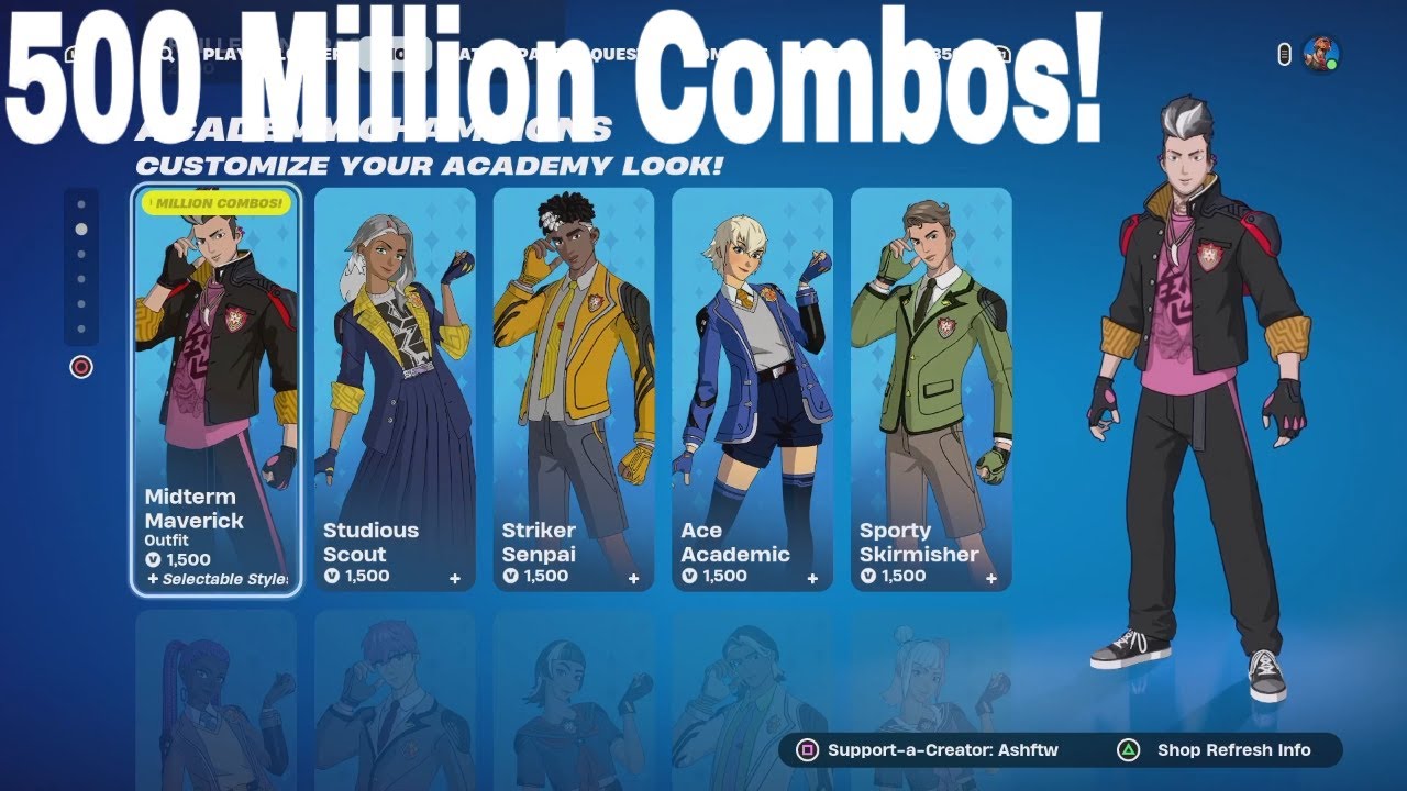 Fortnite Item Shop! Academy Champions Are Back! Over 500M Combos! - YouTube