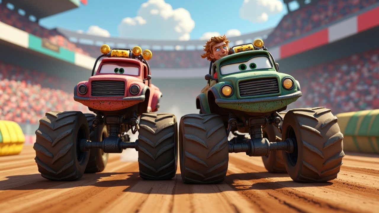 🚛🔥 Epic Monster Truck Rally! Toy Trucks Racing & Stunts | 3D Animation ...