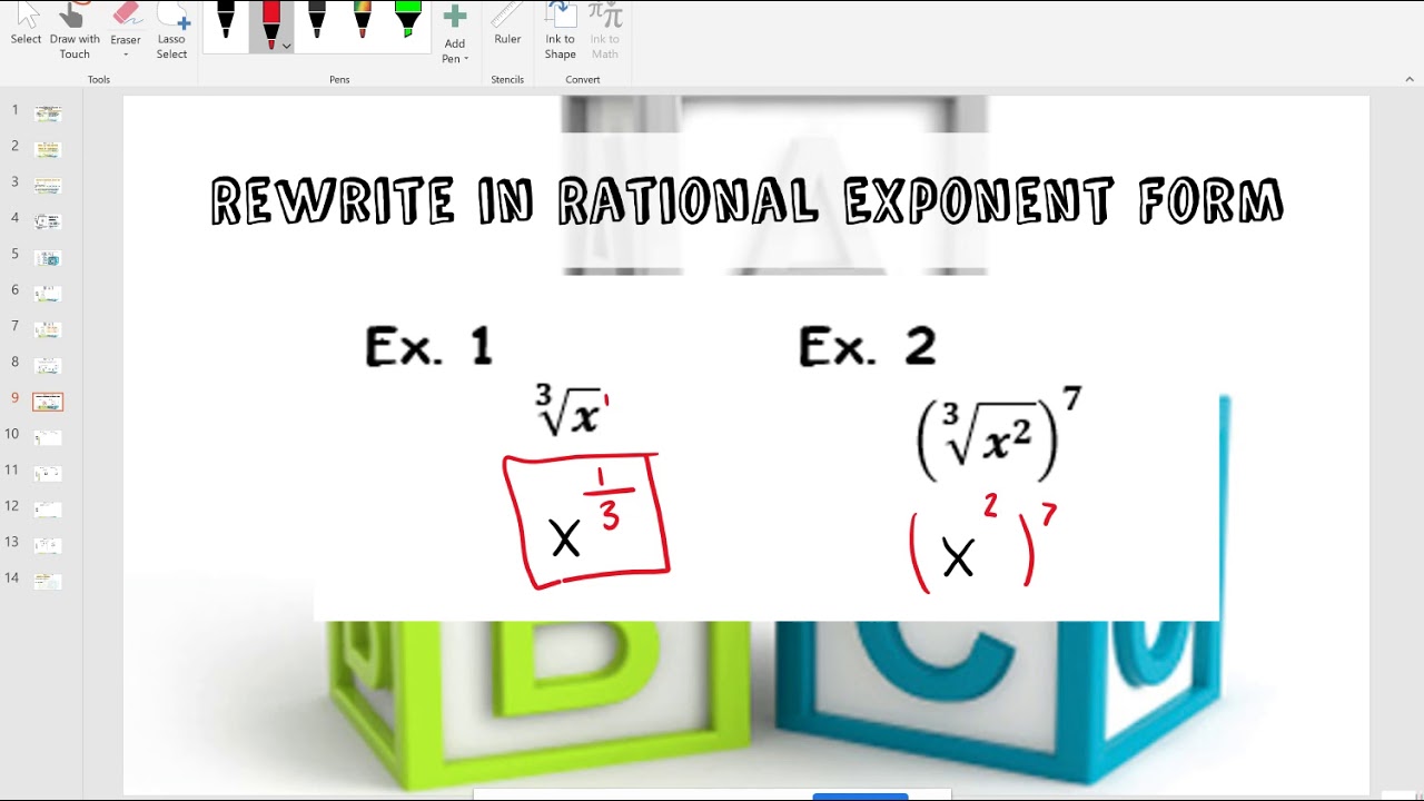 1A.1 Exponents to Radicals Part 2 - YouTube
