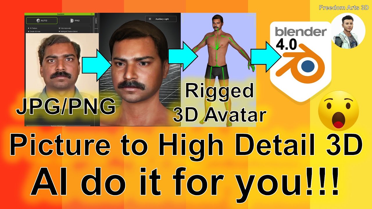 Picture to High Detail 3D Avatar | Blender | AI Modeling | Character ...