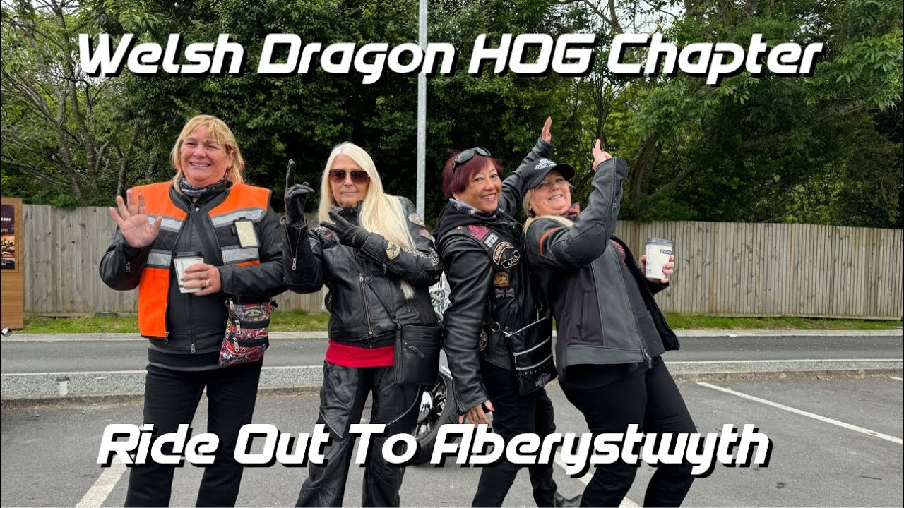 Harley-Davidsons Ride To Aberystwyth For Chips! Welsh Dragon HOG ...