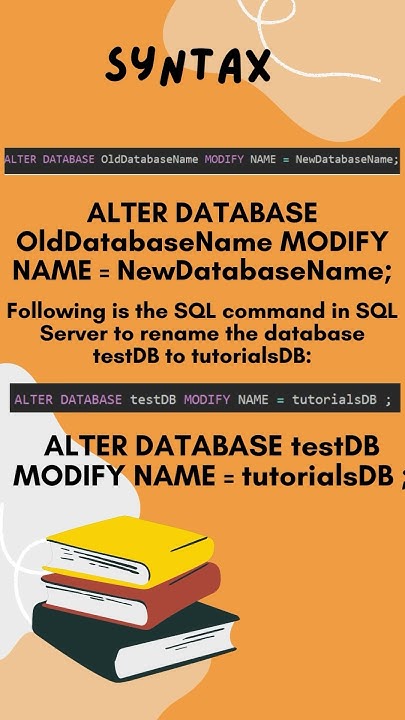 How To “rename” Database In Sqlsql For Beginners Viral Goneviral Sqlforbeginners Shorts