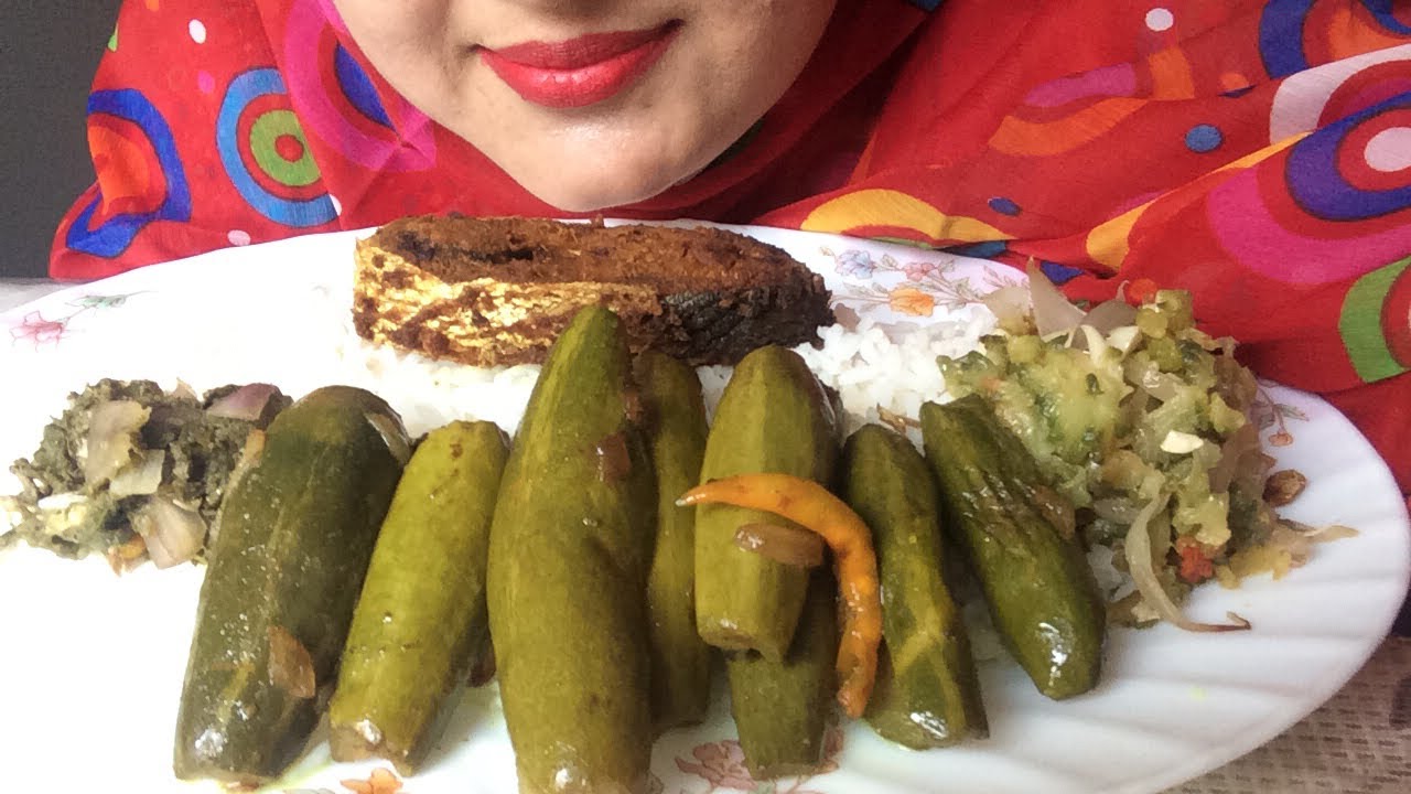 Bangladeshi Eating show rice with my fav ilish mach fry,Borboti vorta ...