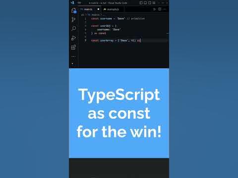 TypeScript "as const" assertion is 🔥🔥🔥 - YouTube