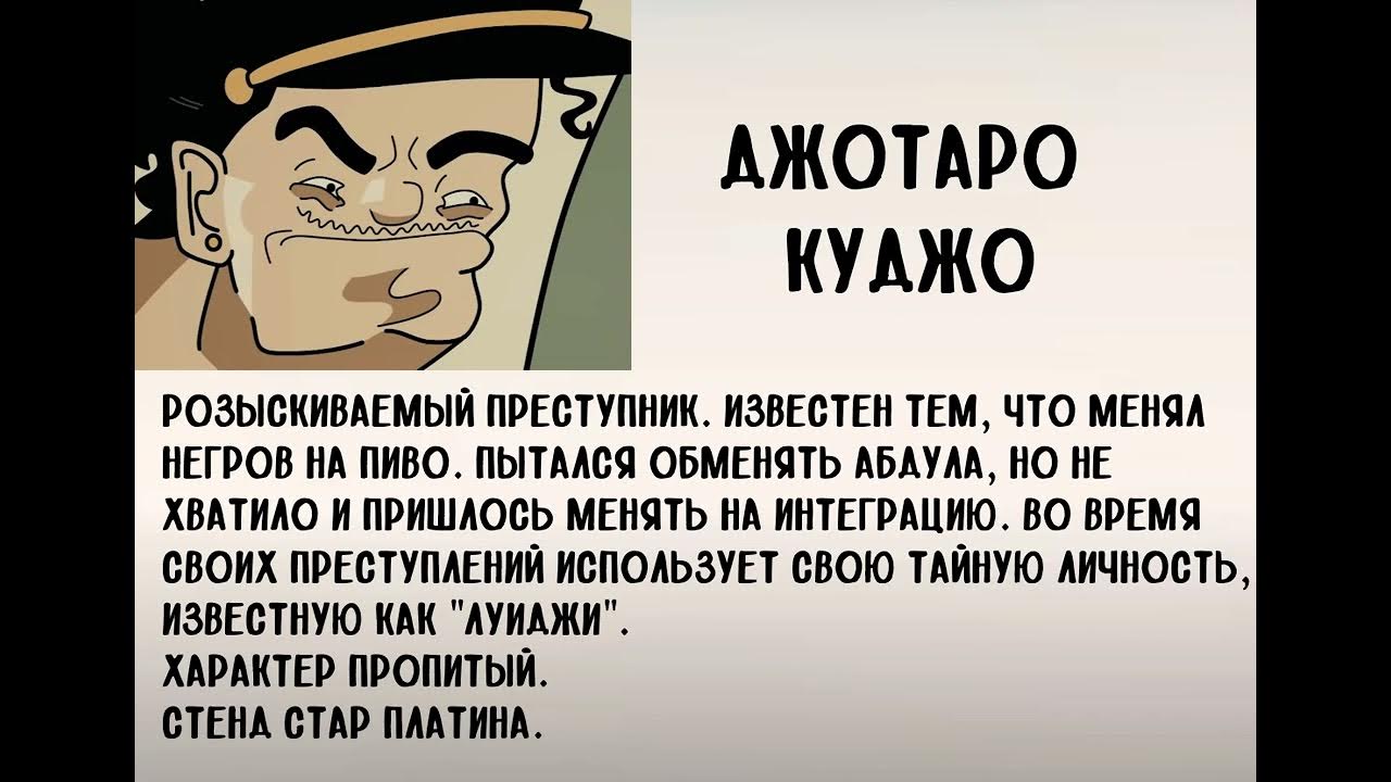 Досье на Джопаро Куджо - YouTube