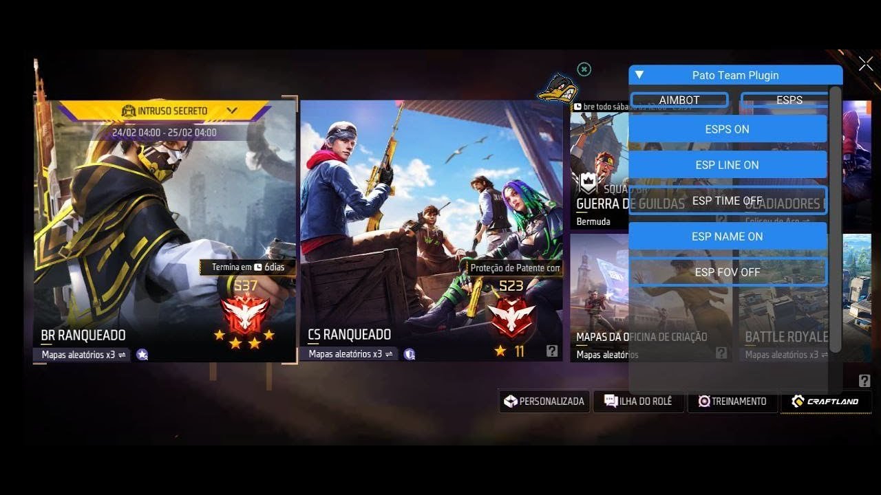 Vou começar a jogar Rankada e Agora PatoTeam, o mais bot do FF em live ...