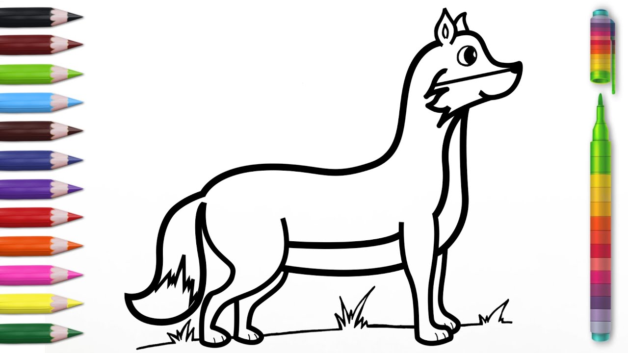 Fox Drawing, Painting And Coloring For Kids and Toddlers Let's Draw ...