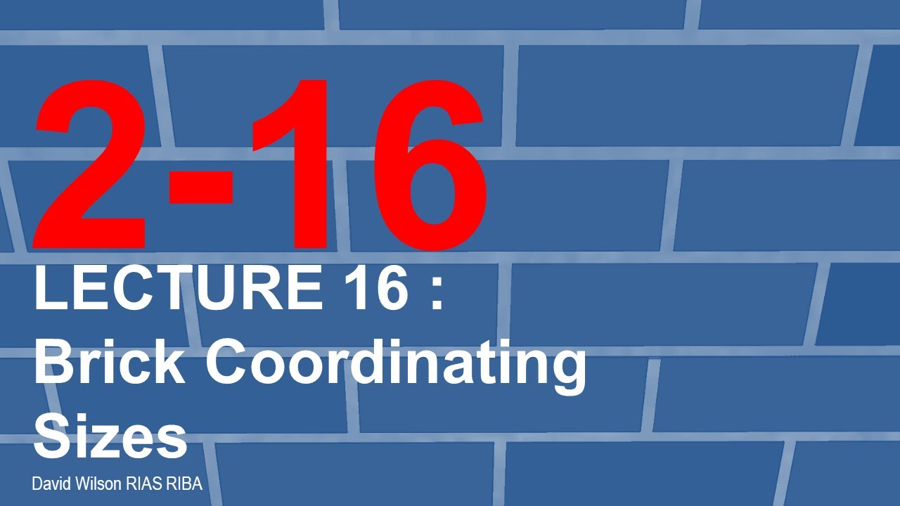 Brickwork coordinating sizes - YouTube